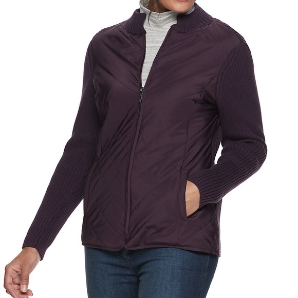 croft & barrow | Jackets & Coats | Petite Croft Barrow Quilted Sweater ...